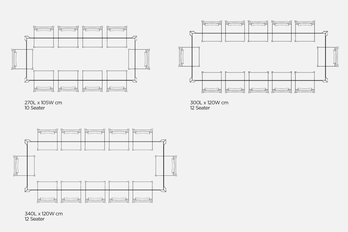 Effortless table size guide by local Australian designers