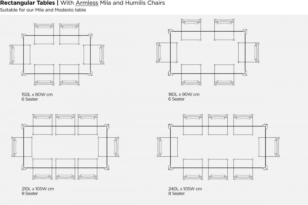 Effortless table size guide by local Australian designers